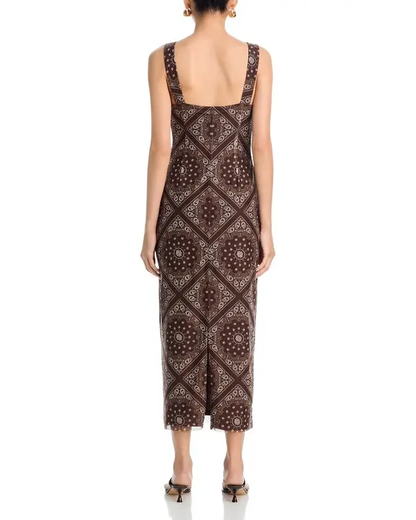 Aqua Bendita Mesh Cutwork Midi Dress