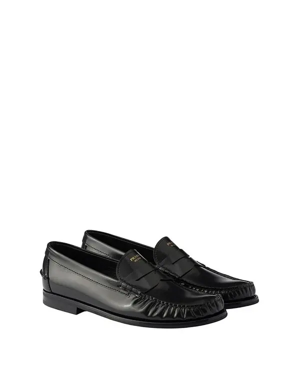 Prada Brushed Leather Loafers