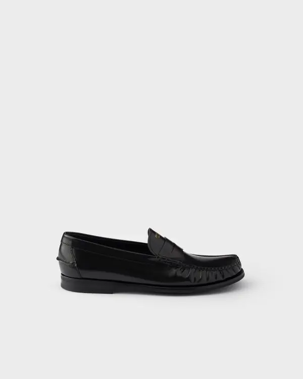 Prada Brushed Leather Loafers