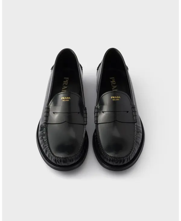 Prada Brushed Leather Loafers