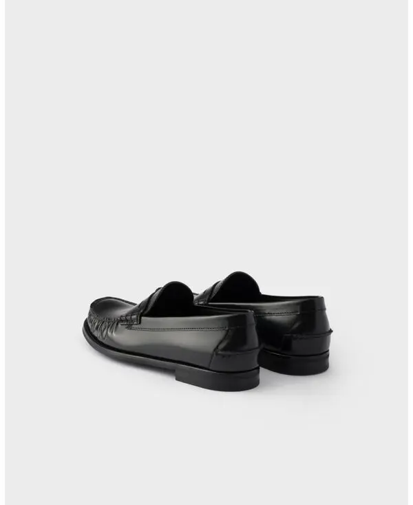 Prada Brushed Leather Loafers