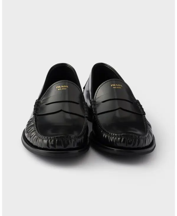 Prada Brushed Leather Loafers