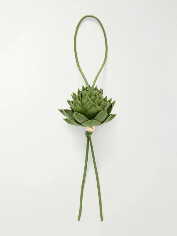 Loewe Artichoke Leather Bag Charm - Green