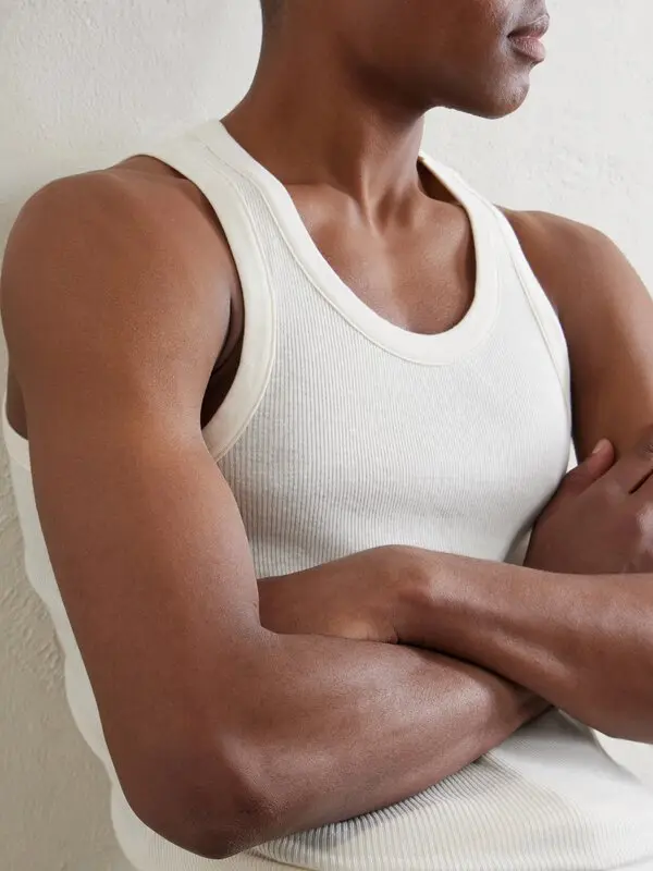 Auralee Ribbed Organic Cotton-jersey Tank Top