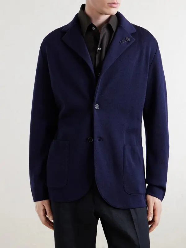 LARDINI Knitted Virgin Wool Blazer