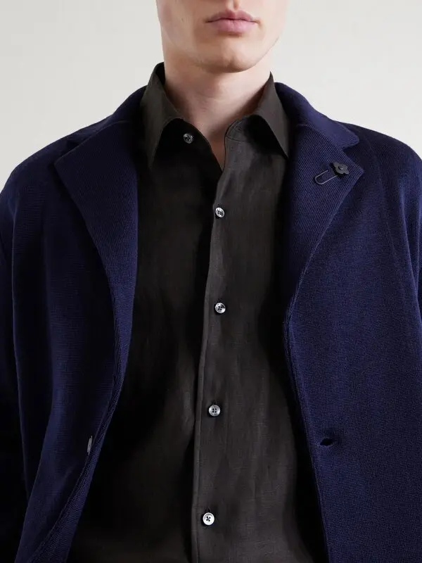 LARDINI Knitted Virgin Wool Blazer