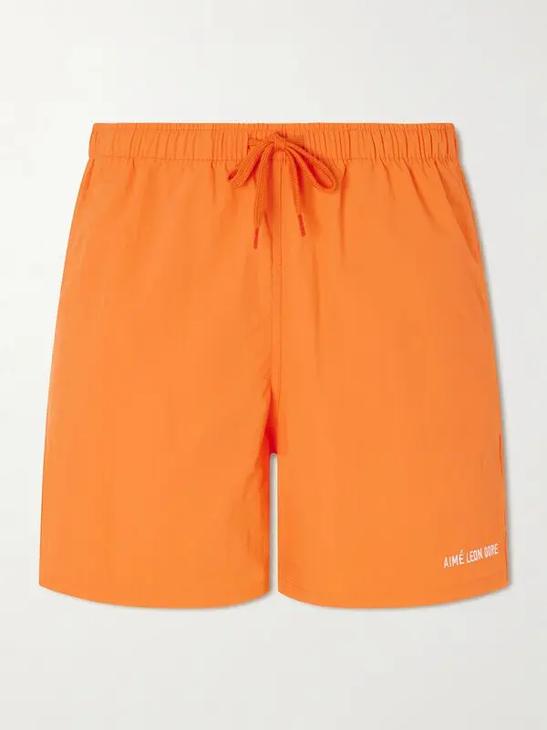 Aimé Leon Dore Straight-leg Logo-embroidered Shell Drawstring Shorts - Orange