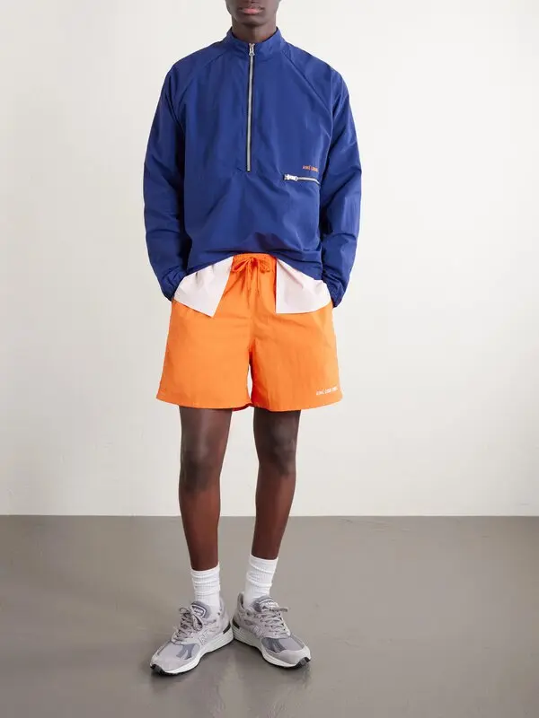 Aimé Leon Dore Straight-leg Logo-embroidered Shell Drawstring Shorts - Orange