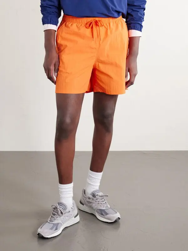Aimé Leon Dore Straight-leg Logo-embroidered Shell Drawstring Shorts - Orange