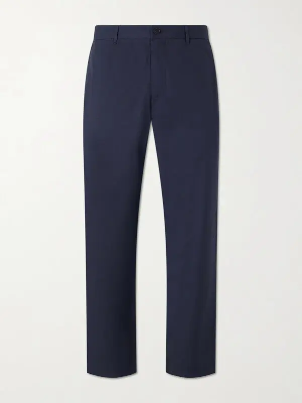 Nn07 Brendan 10042 Straight-leg Organic Cotton-blend Chino - Blue