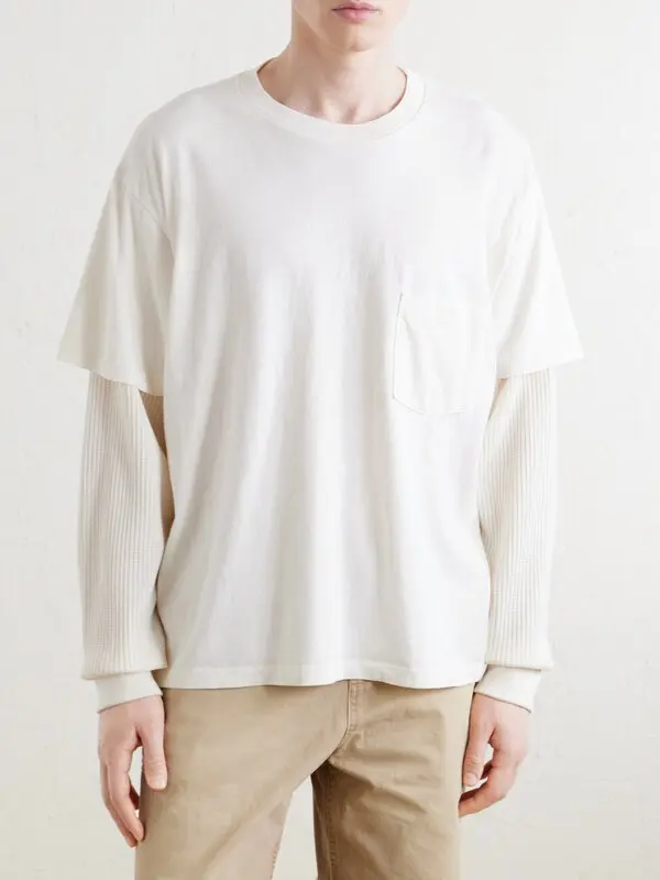 CHERRY LOS ANGELES Layered Cotton-jersey Sweater