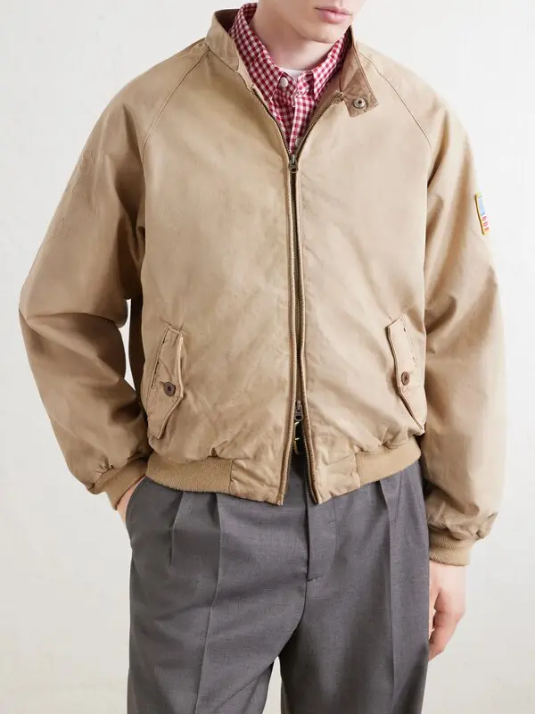 CHERRY LOS ANGELES Embroidered Cotton-twill Bomber Jacket