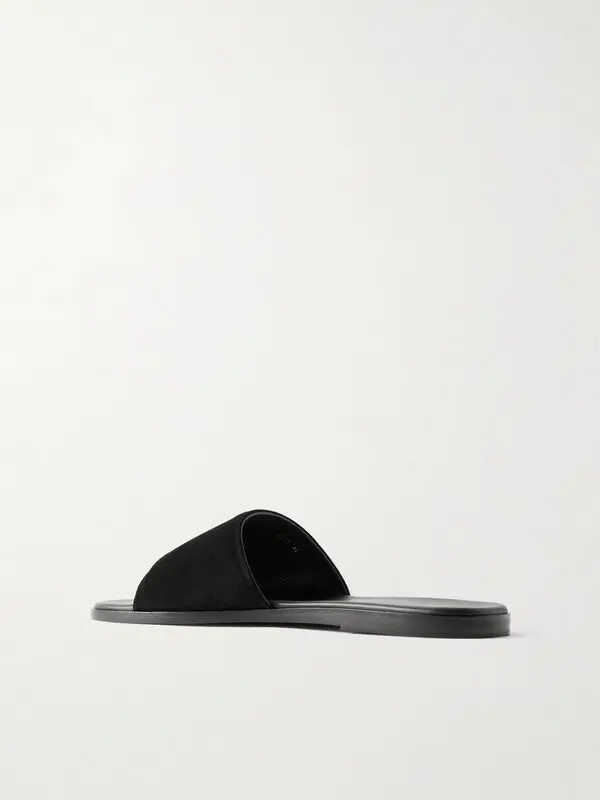 TOM FORD Kai Suede Slides - Black