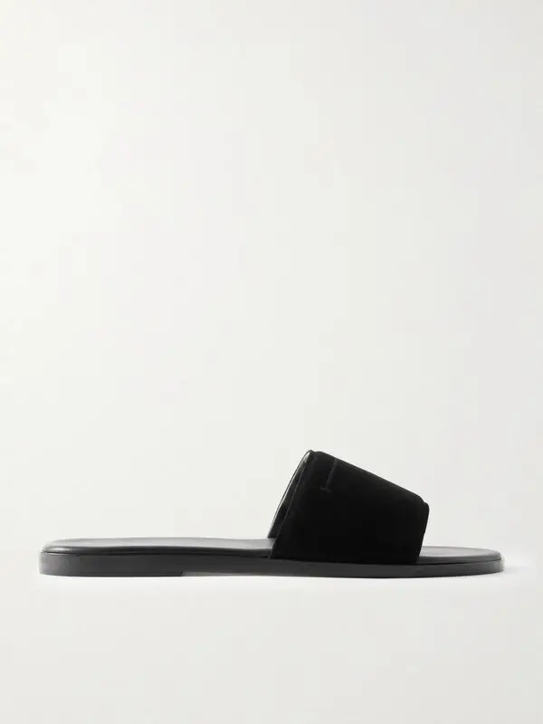 TOM FORD Kai Suede Slides - Black