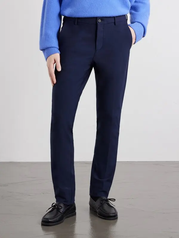 Eleventy Straight-leg Cotton-blend Twill Chino