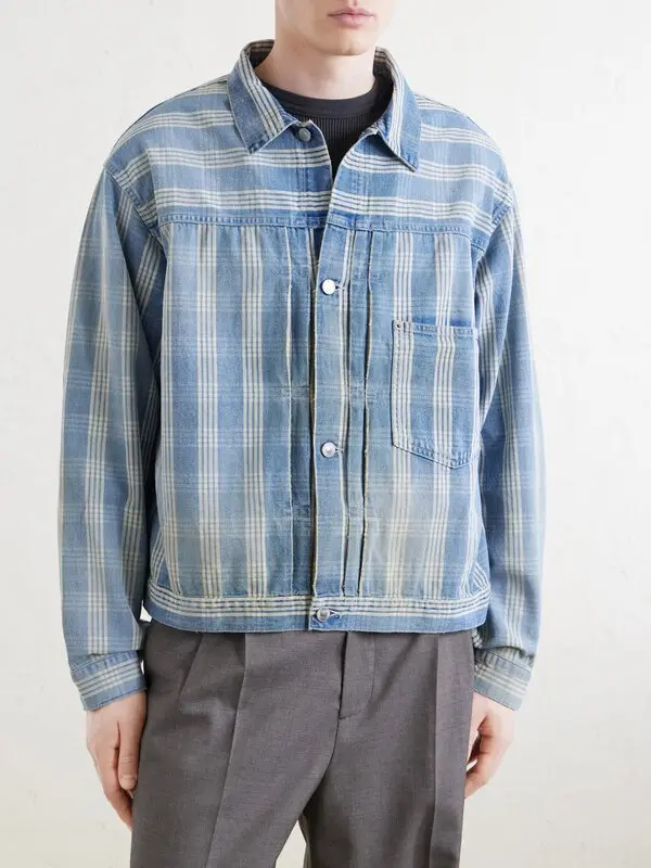 A.PRESSE Checked Denim Jacket
