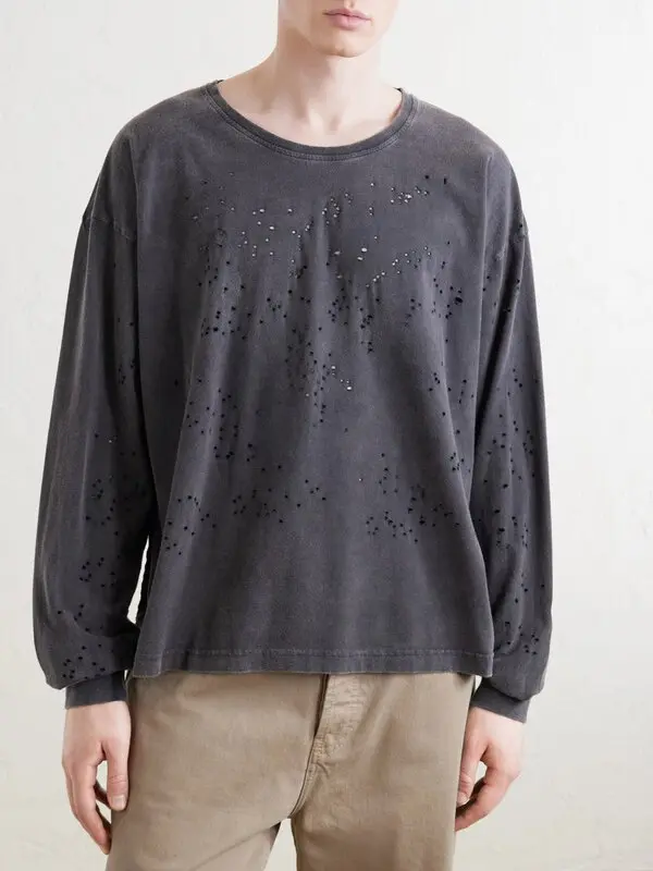 MFPEN Distressed Organic Cotton-jersey T-shirt