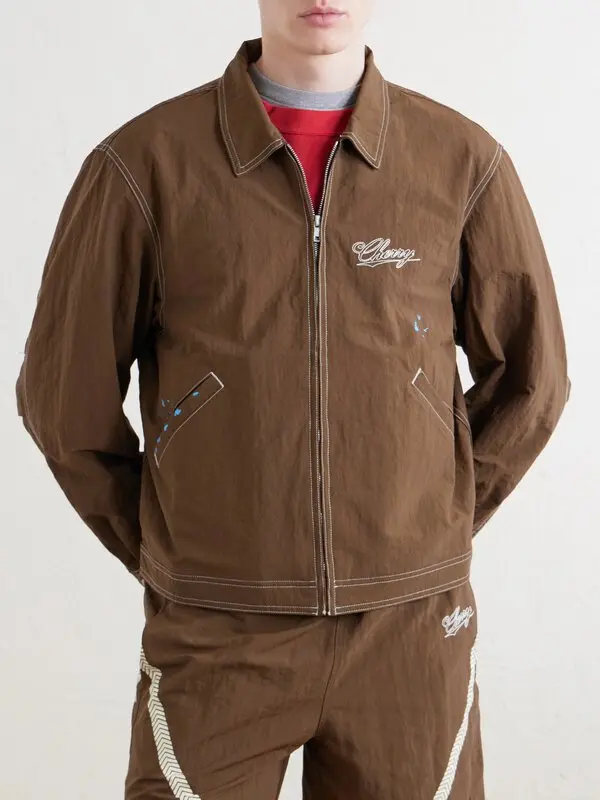 CHERRY LOS ANGELES Embroidered Paint-splattered Shell Jacket