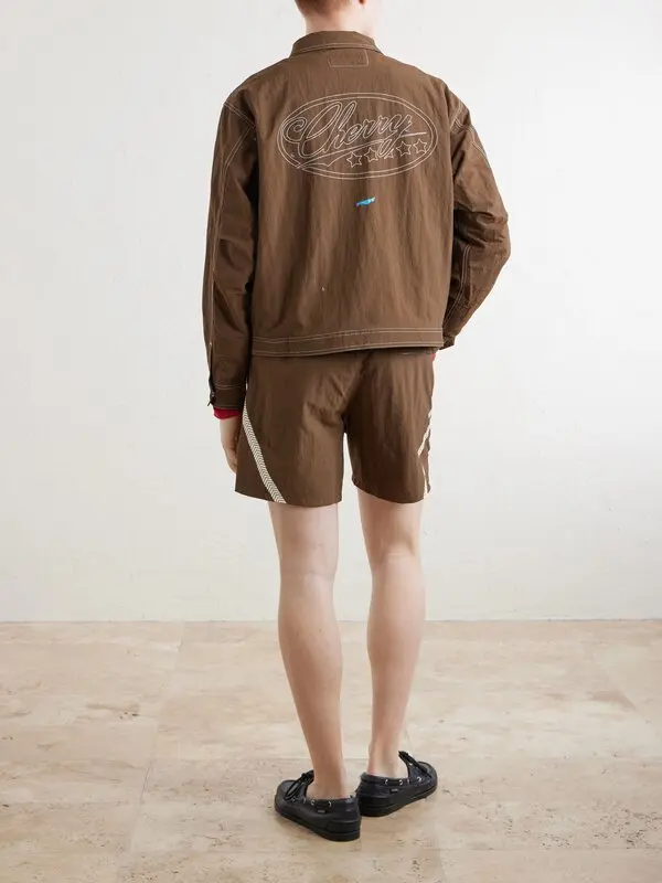 CHERRY LOS ANGELES Embroidered Paint-splattered Shell Jacket