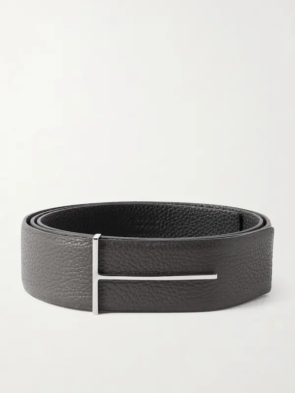 TOM FORD 3.8cm Full-grain Leather Belt - Black