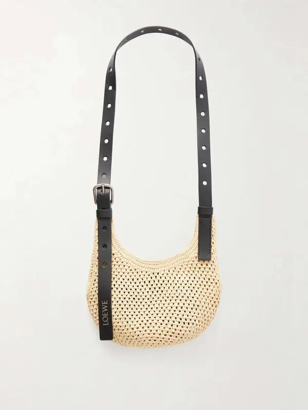Loewe Punch Hole Raffia Tote Bag - Beige