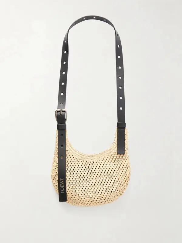 Loewe Punch Hole Raffia Tote Bag - Neutrals