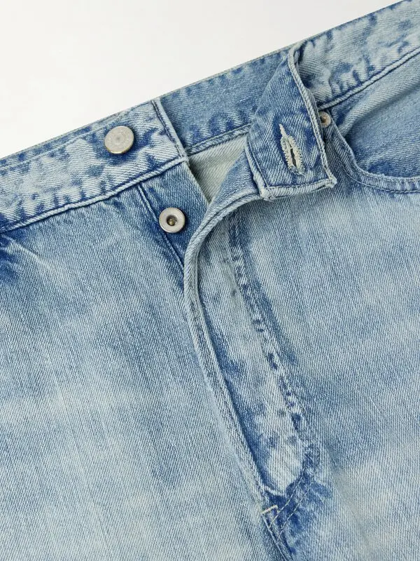 Auralee Wide-leg Faded Denim Jeans