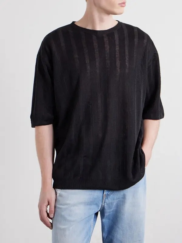 Loewe Paula's Ibiza Knitted Linen-blend T-shirt