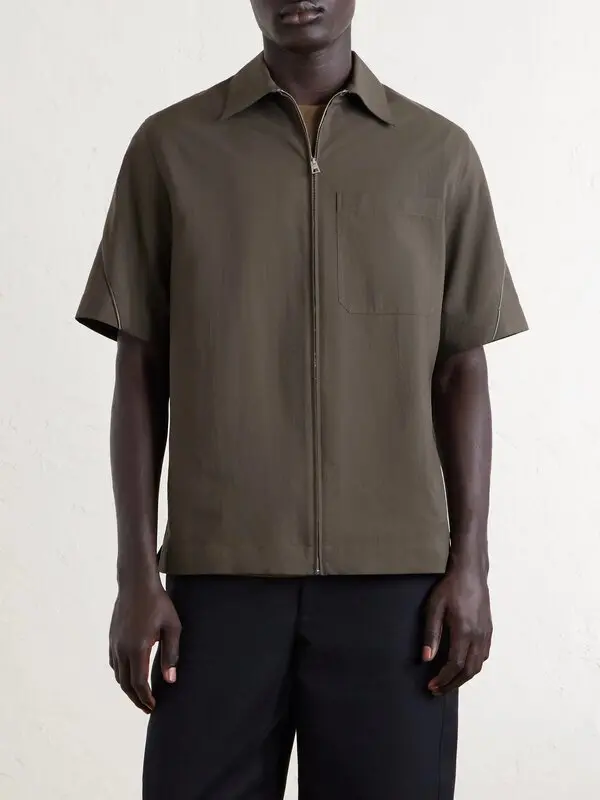 Givenchy Recycled Woven Zip-up Shirt