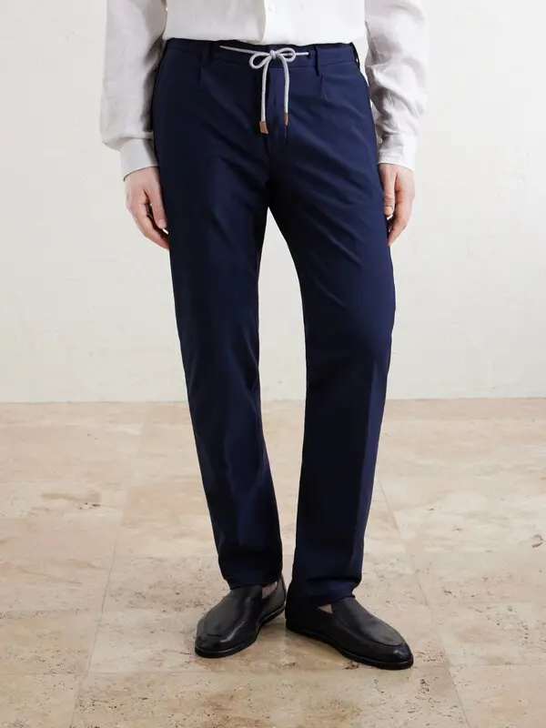 Eleventy Straight-leg Cotton-blend Trousers