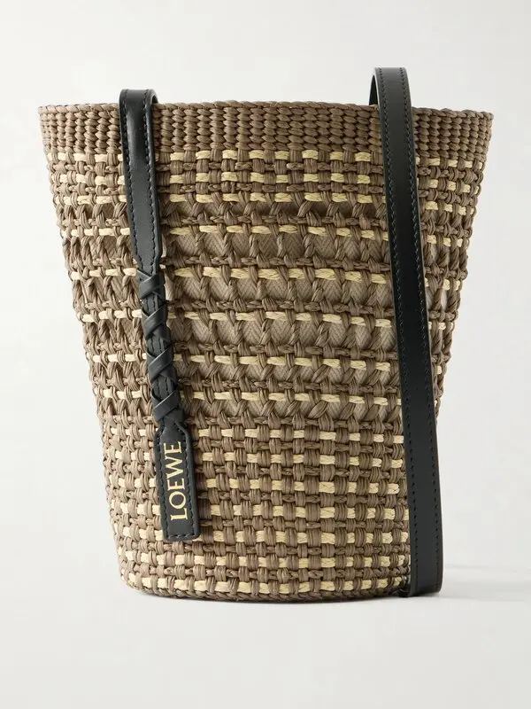 Loewe Woven Raffia Shoulder Bag - Brown