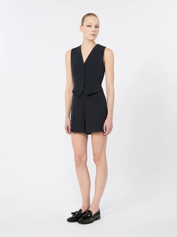 Max Mara Sleeveless Cady Jumpsuit With Shorts