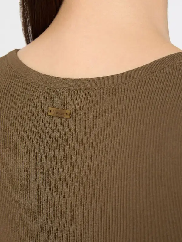 Max Mara Sleeveless Ribbed Viscose Crepe Jumper