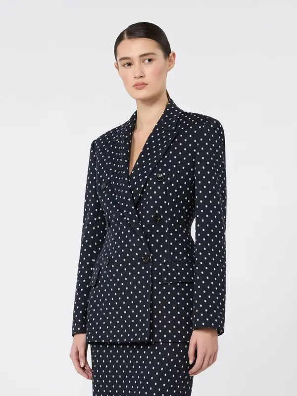 Max Mara Double-breasted Polka Dot Jersey Blazer