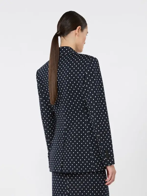 Max Mara Double-breasted Polka Dot Jersey Blazer