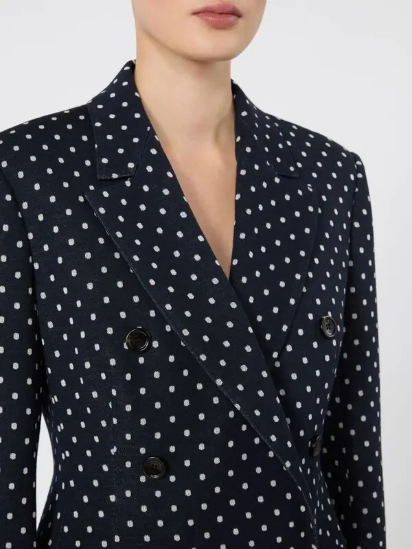 Max Mara Double-breasted Polka Dot Jersey Blazer