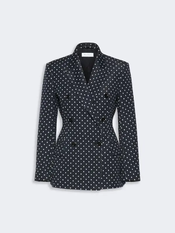 Max Mara Double-breasted Polka Dot Jersey Blazer