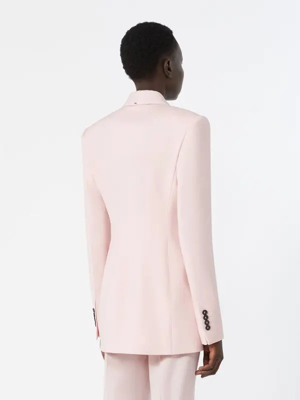 Max Mara Double-breasted Natural Stretch Wool Blazer
