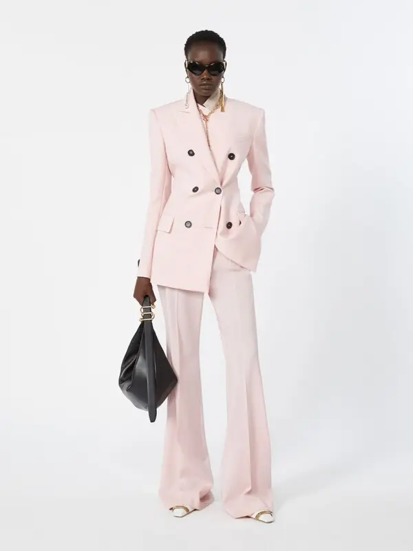 Max Mara Double-breasted Natural Stretch Wool Blazer