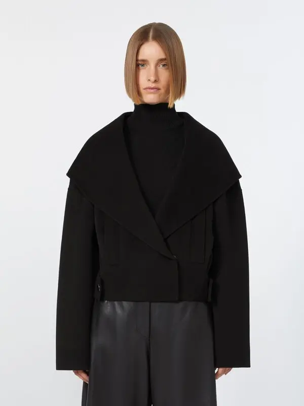 Max Mara Oversized Pure Wool Double Fabric Shawl Collar Jacket