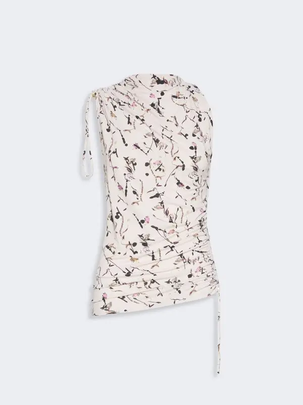 Max Mara Draped Viscose Jersey Asymmetrical Top
