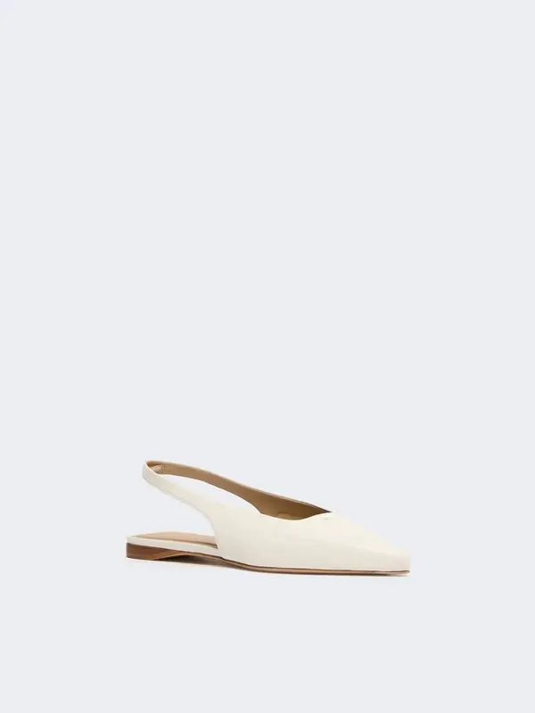 Max Mara Nappa Leather Flat Slingbacks
