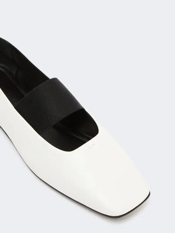 Max Mara Nappa Leather Ballet Flats - Ivory