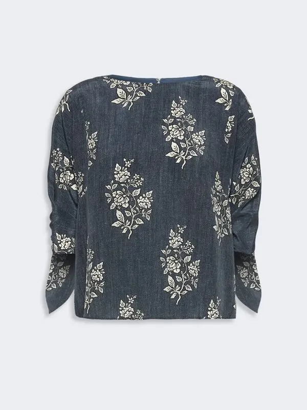 Max Mara Printed Silk Crepe De Chine Blouse