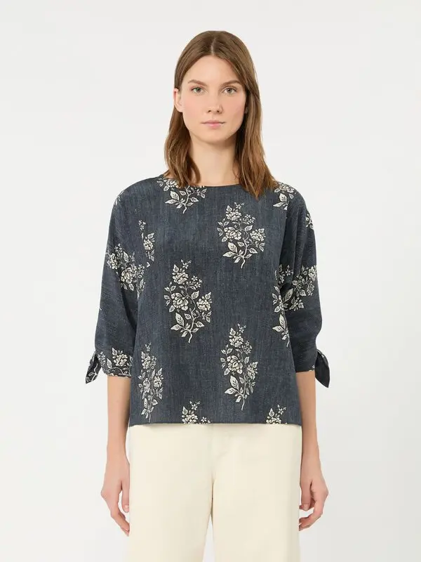 Max Mara Printed Silk Crepe De Chine Blouse
