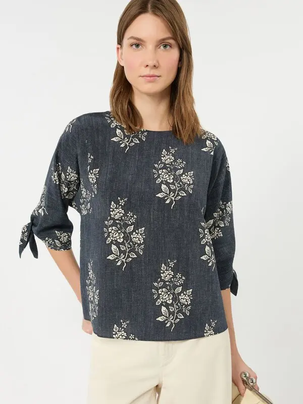 Max Mara Printed Silk Crepe De Chine Blouse