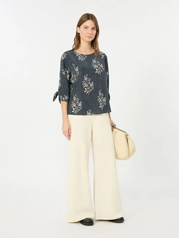 Max Mara Printed Silk Crepe De Chine Blouse