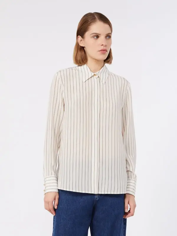 Max Mara Printed Silk Crepe De Chine Shirt
