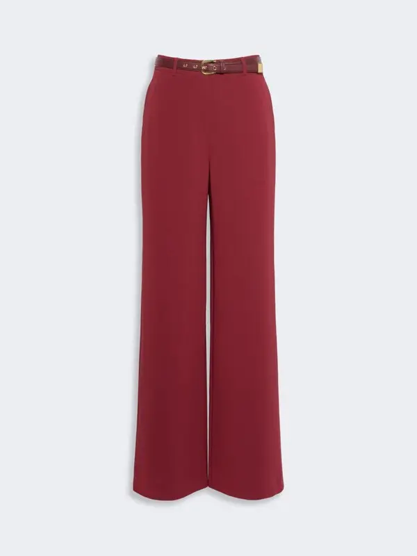 Max Mara Wide-fit Cady Trousers With Belt - Ruby