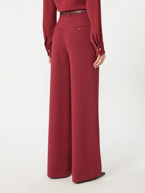 Max Mara Wide-fit Cady Trousers With Belt - Ruby